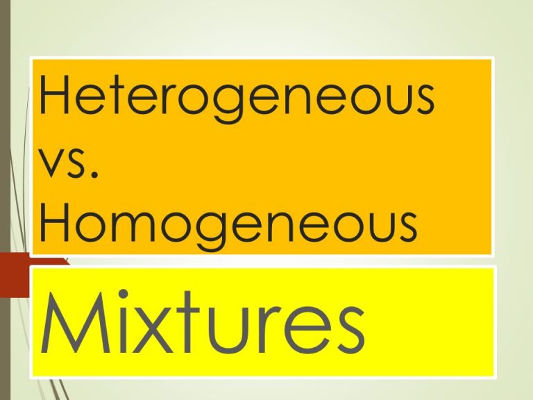 Differences between homogeneous and heterogeneous mixture - Overall Science
